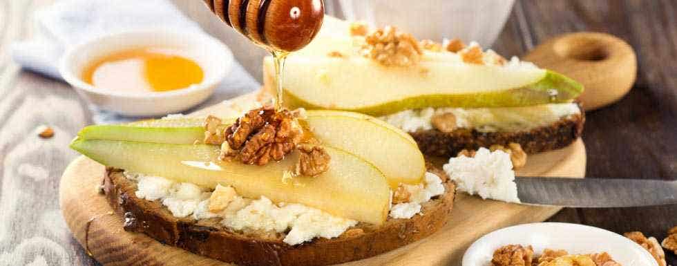 Pear-Topped Toast with Honey-Tahini Ricotta – Healthy Goods